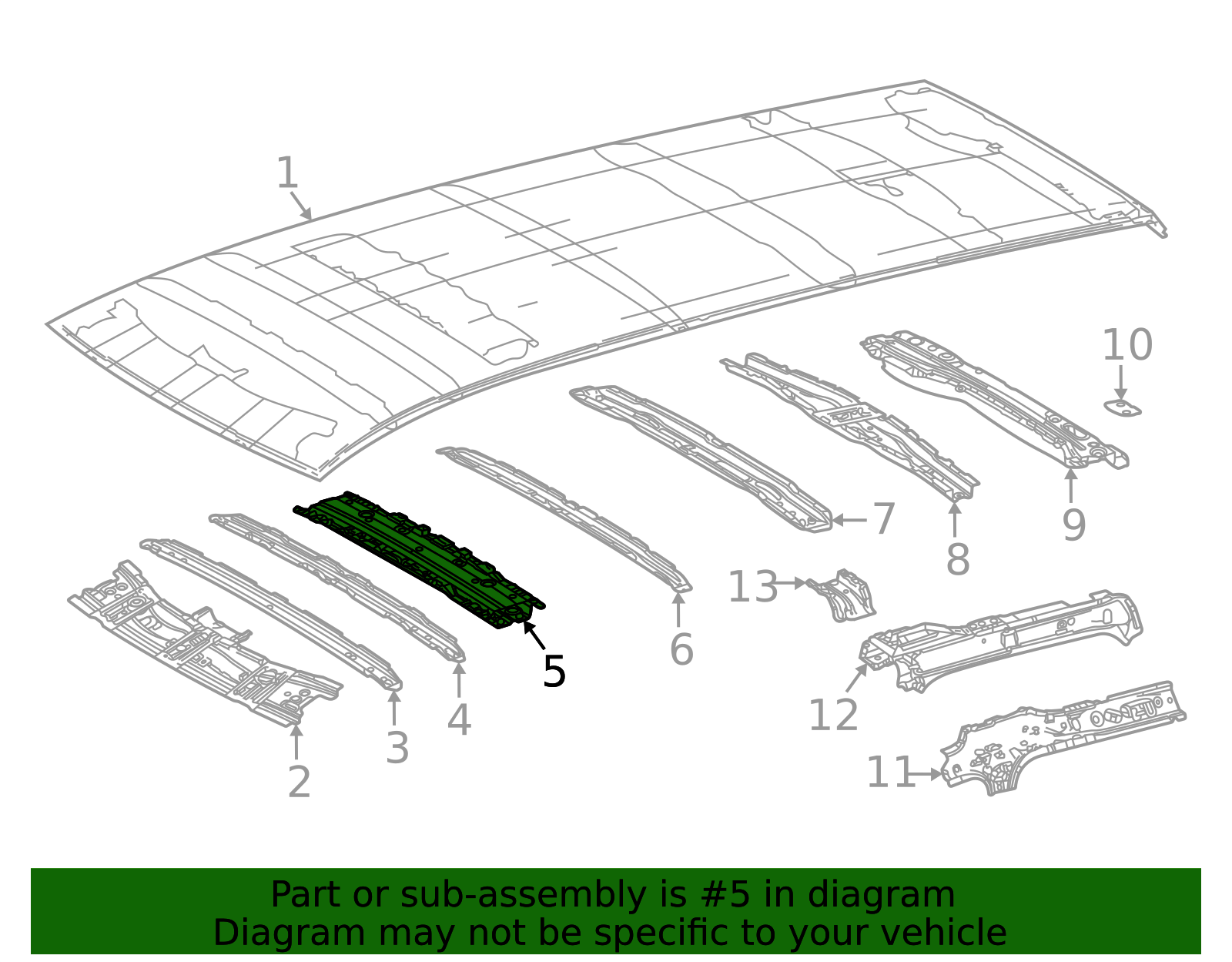 2021-2025 Toyota Sienna Roof Panel Reinforcement 63107-08030 | Toyota ...