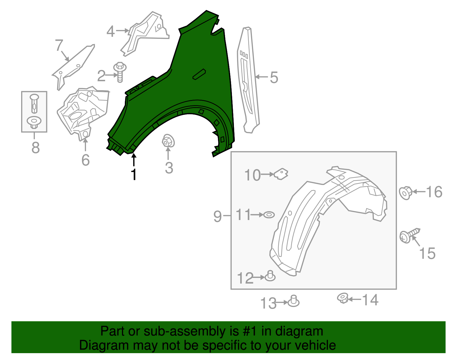 2016-2020 Kia Sorento Fender 66311-C5000 | OEM Parts Online