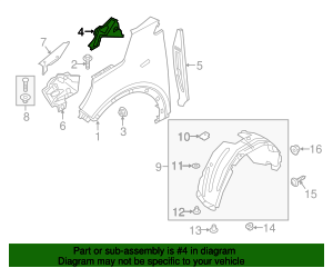 66315-C5000 - Fender Reinforced Plate 2016-2020 Kia Sorento | Kia.Parts ...