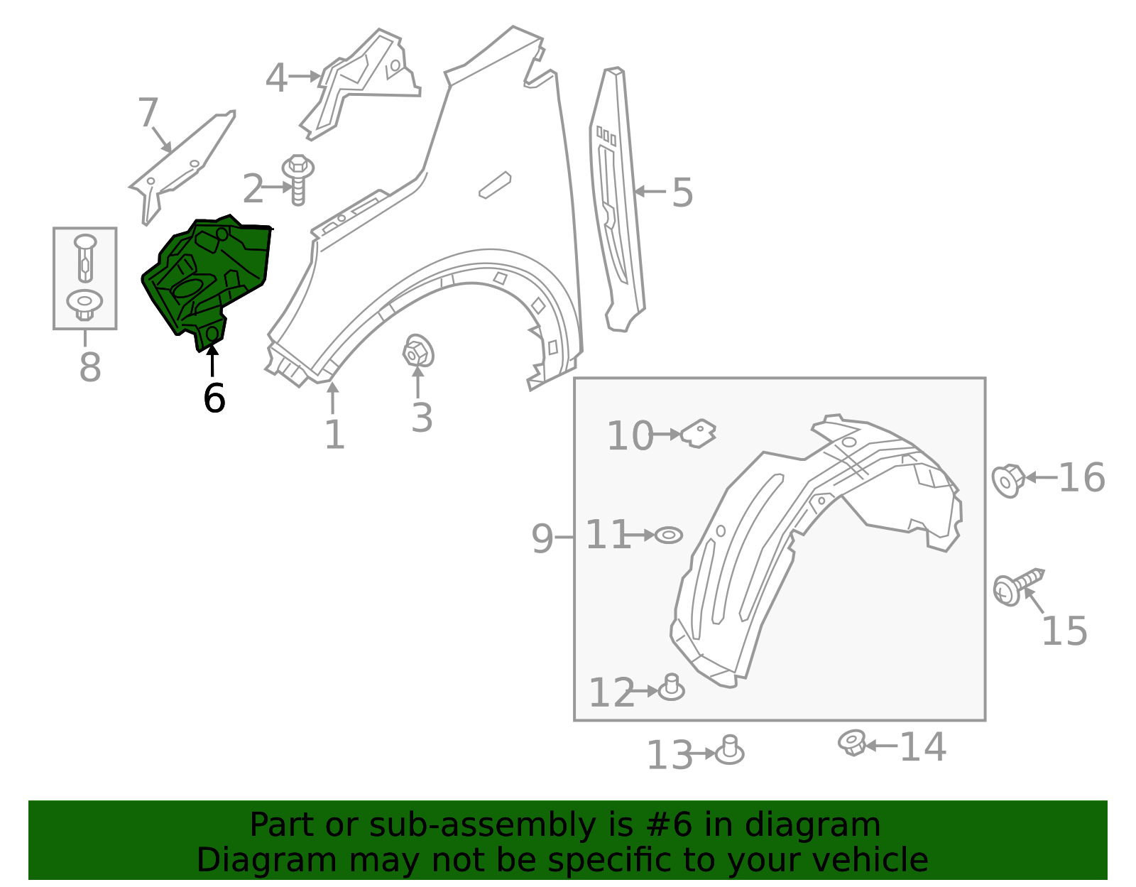 84127-C6000 - Front Insulator 2016-2018 Kia Sorento | Kia.Parts Store