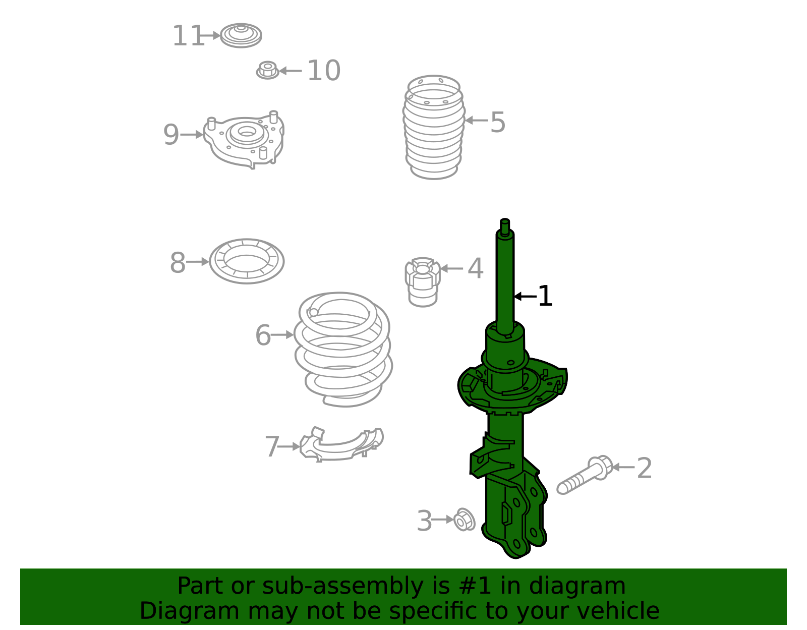 Genuine Suspension Strut for 2022-2025 Hyundai Santa Cruz | Part# 54651 ...