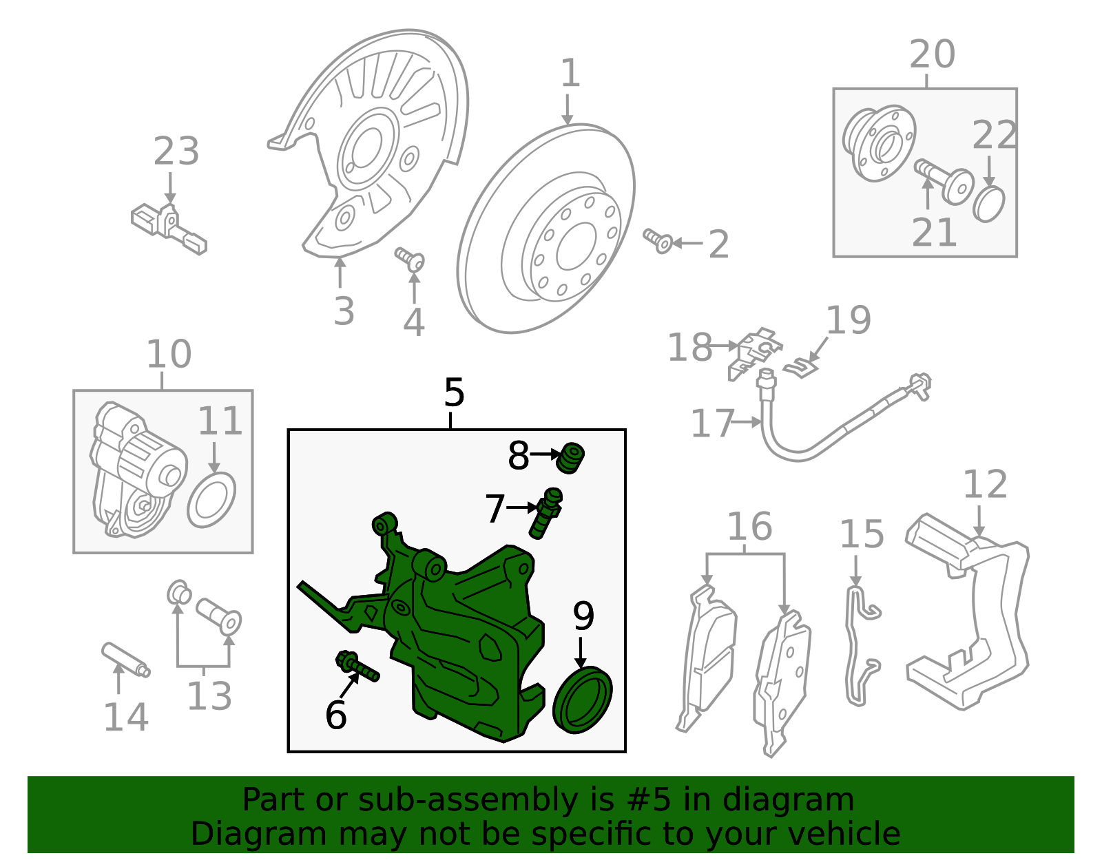 5Q0-615-424-E-SL7 - Caliper - 2020-2025 Volkswagen | VW OEM Parts Outlet