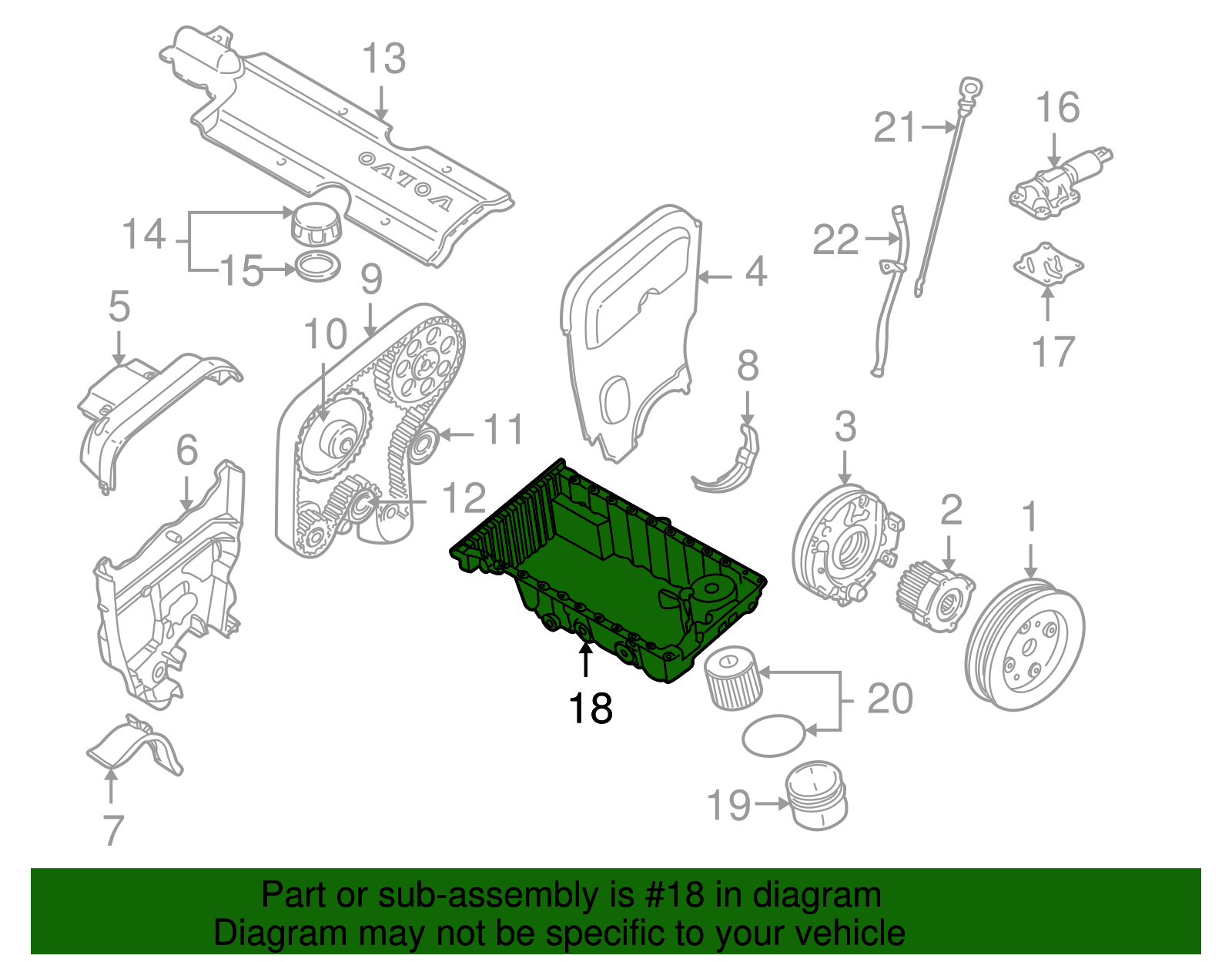 30777698 - Oil Pan - 1999-2009 Volvo | Volvo OEM Parts Direct