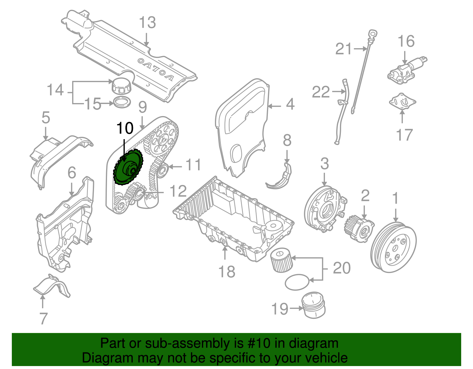 1992-2010 Volvo Camshaft Gear - Passenger Side (RH) 3531523 ...