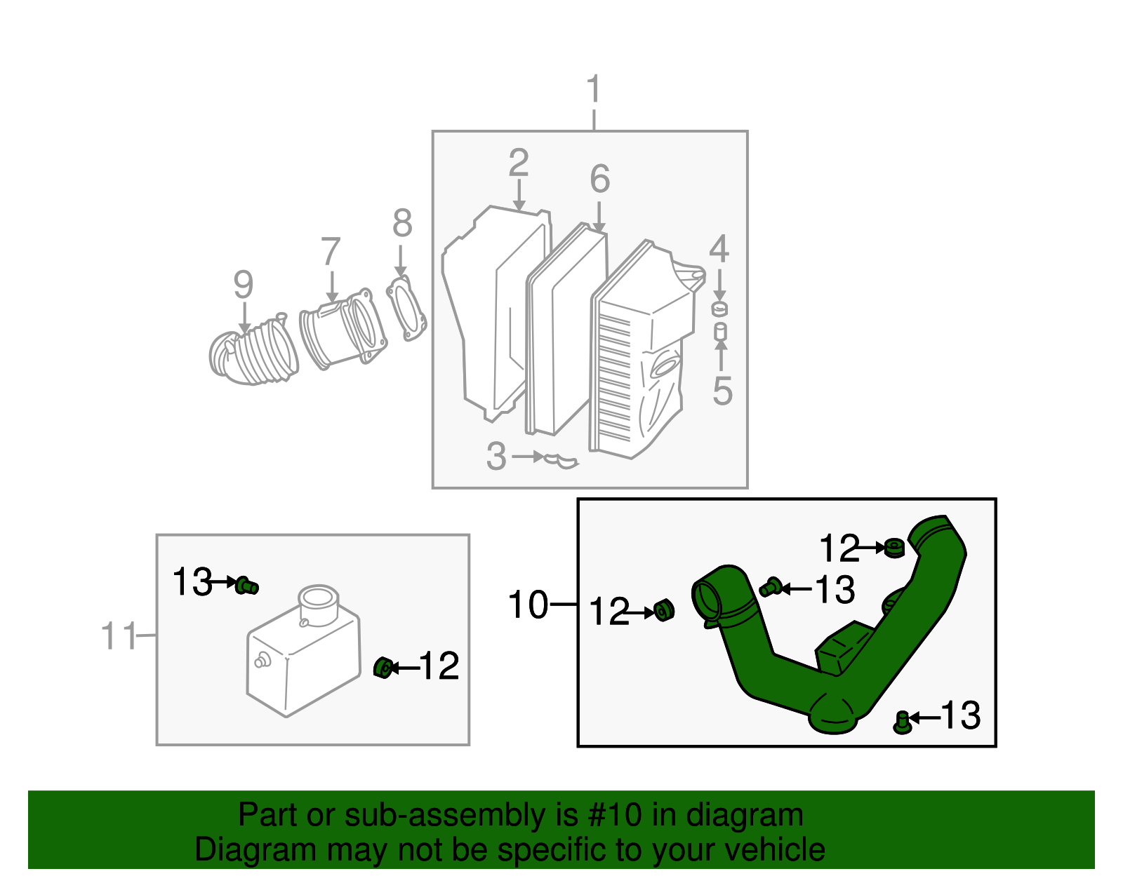 AJ51-13-200 - OEM NEW 2002-06 Mazda MPV Engine Intake Hose Inlet Duct ...