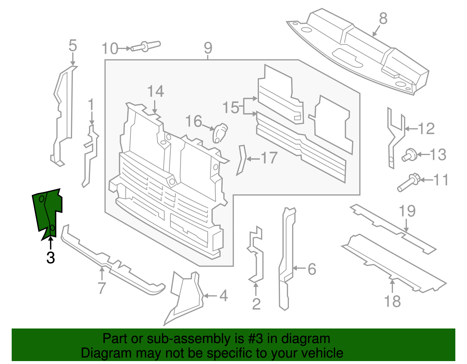 2015-2018 Ford Edge Side Baffle FT4Z-8310-C | Ford OEM Parts Outlet