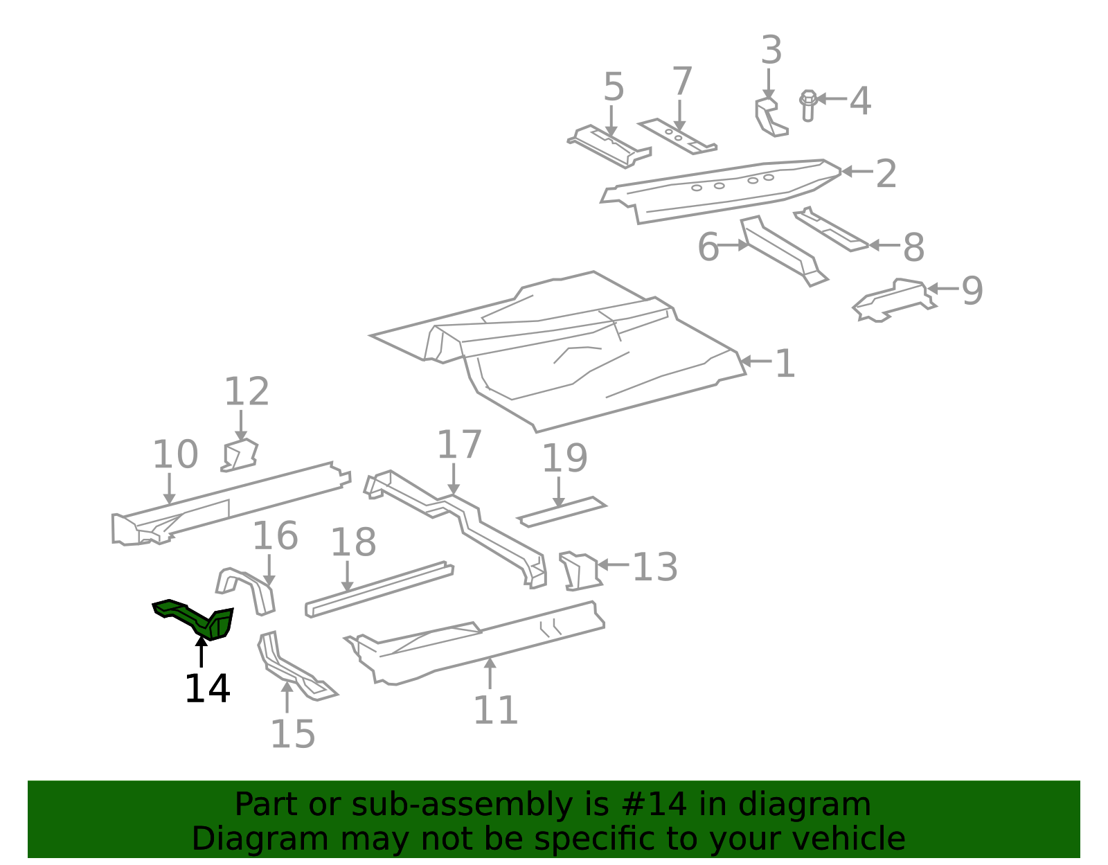 2007-2022 Toyota 2007-2022 Toyota - Floor Reinforced 57505-0C050 ...
