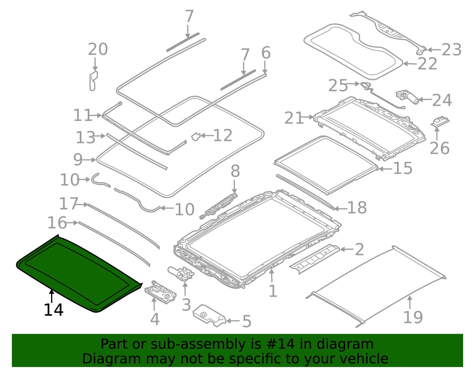 54-10-9-466-709 - 2021-2024 BMW X7 - Sunroof Glass | Buy BMW Parts Now