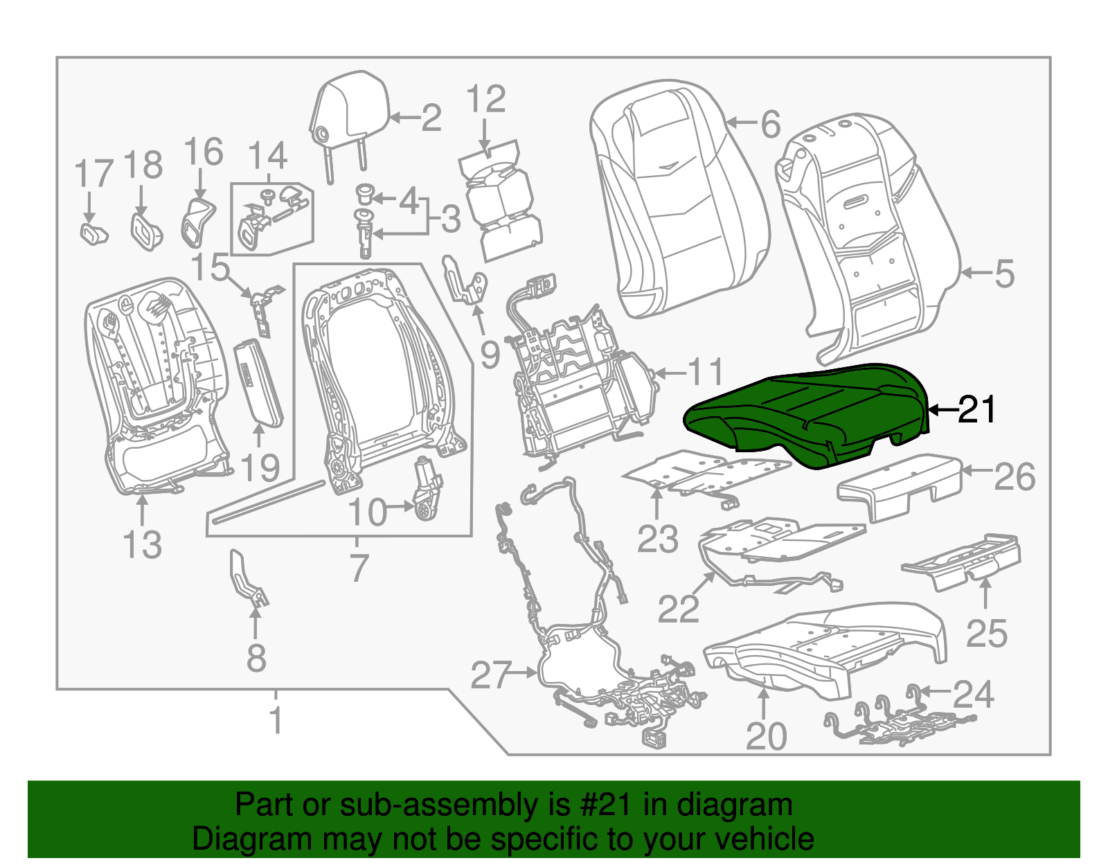 22979481 - Very Light Cashmere Passenger Seat Cushion Cover 2014-2015 ...