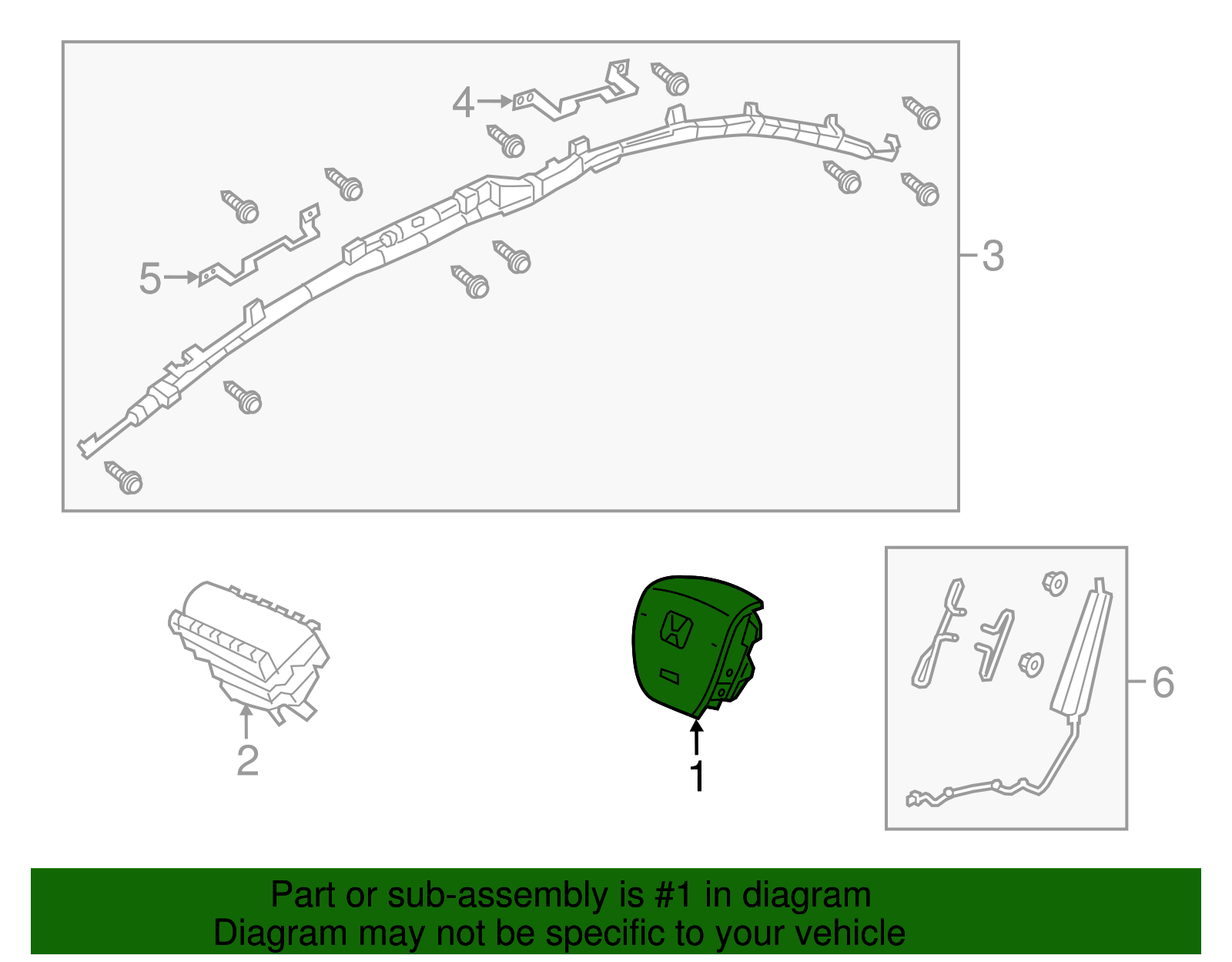 77810-T3L-A81ZA - Driver Inflator Module 2013-2014 Honda Accord | Honda ...