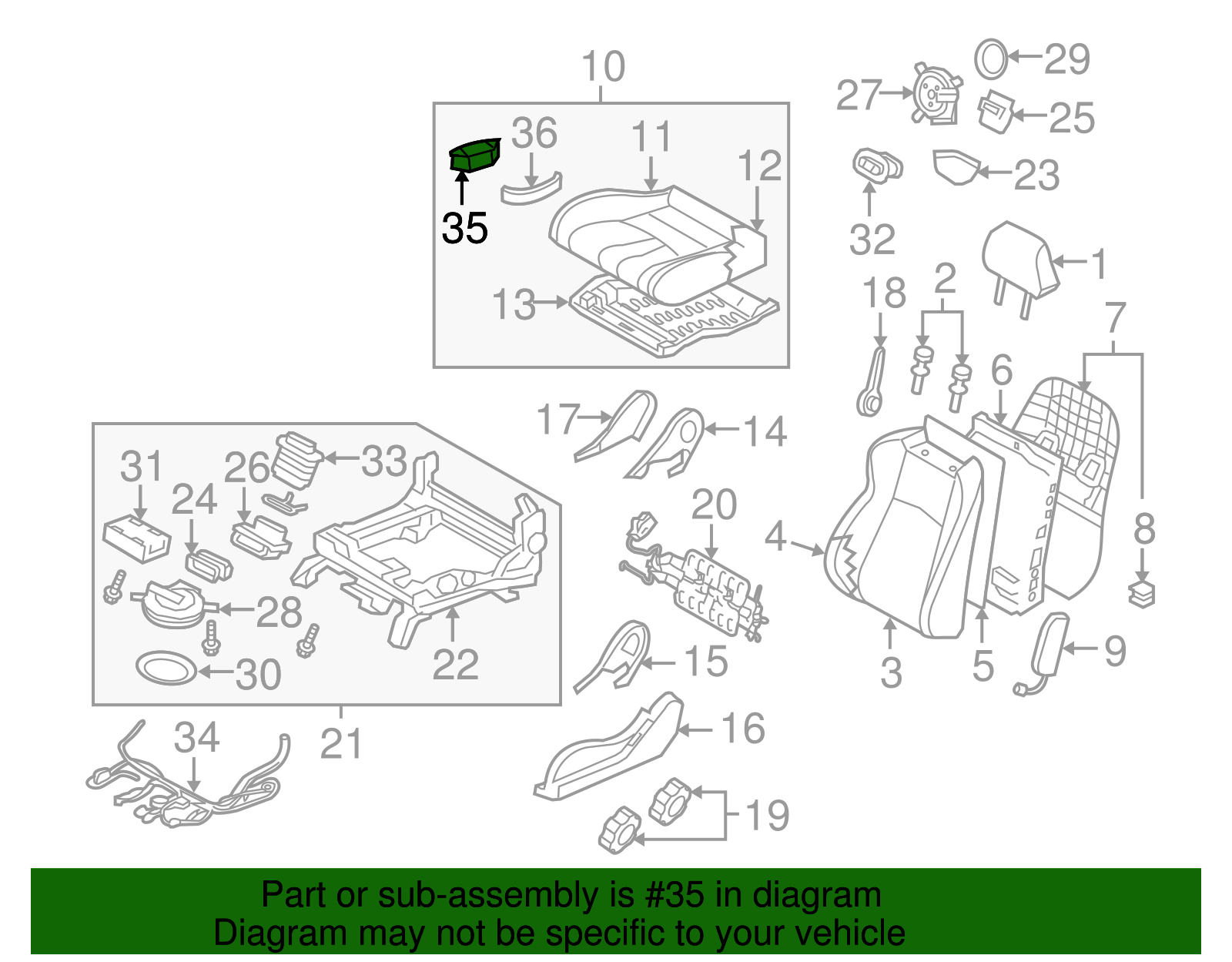 870661EE2A - Nissan Seat Switch 2009-2025 Nissan | Performance Auto Parts