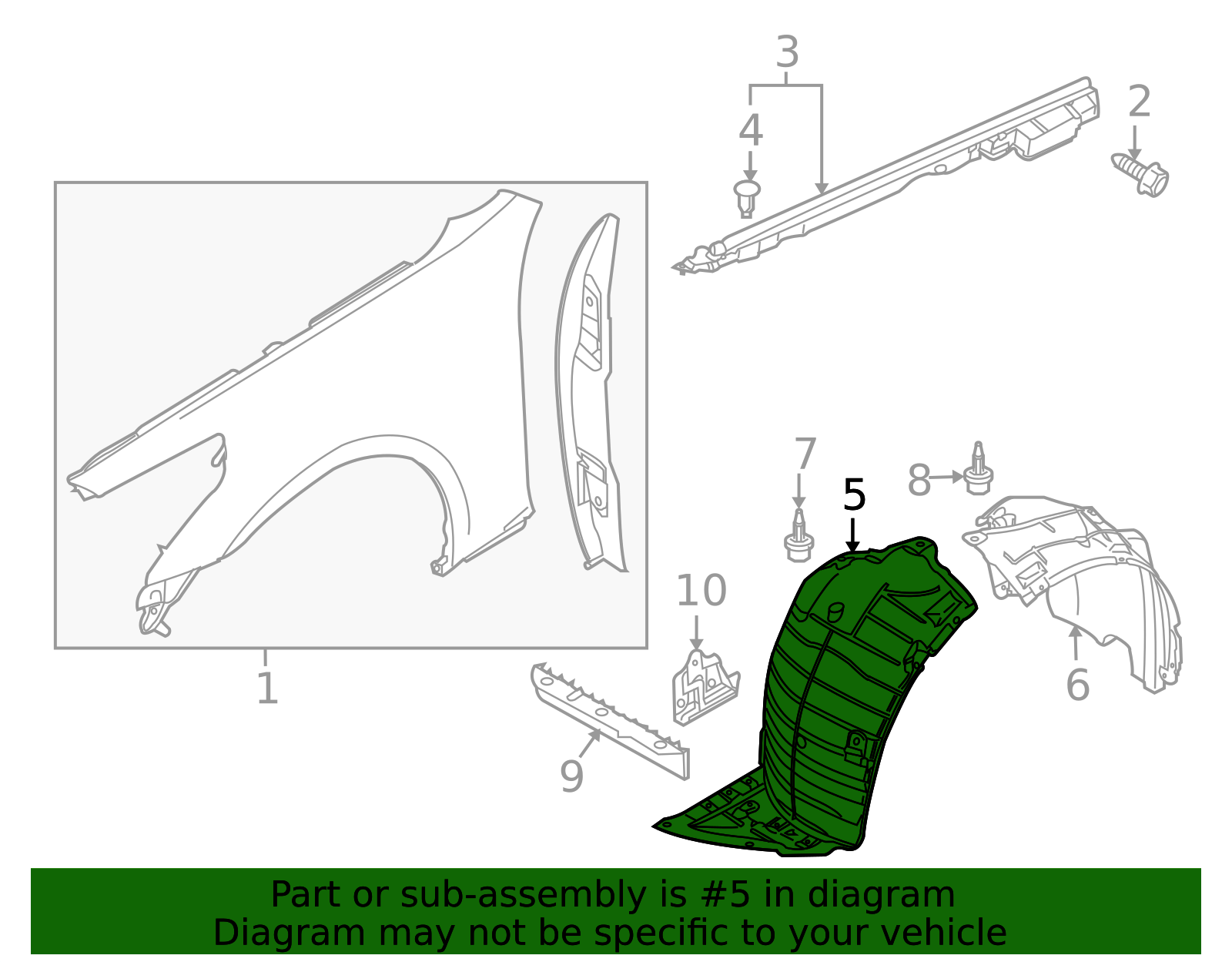 63844-JK000 - Fender Liner 2007-2010 INFINITI | Official INFINITI Parts ...