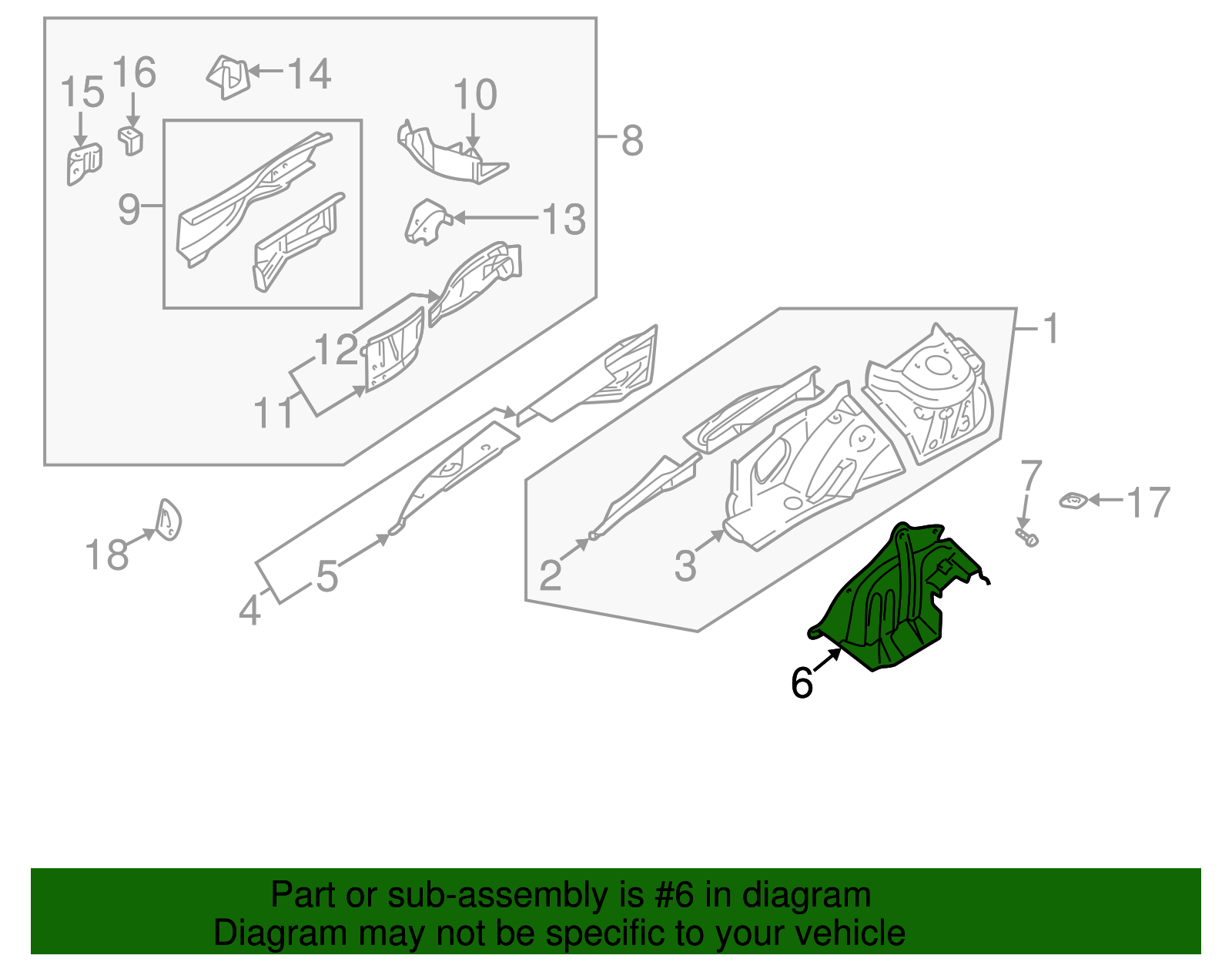 2000-2001 Nissan Altima Fender Liner 63842-0Z800 | Bill Kay Nissan Parts