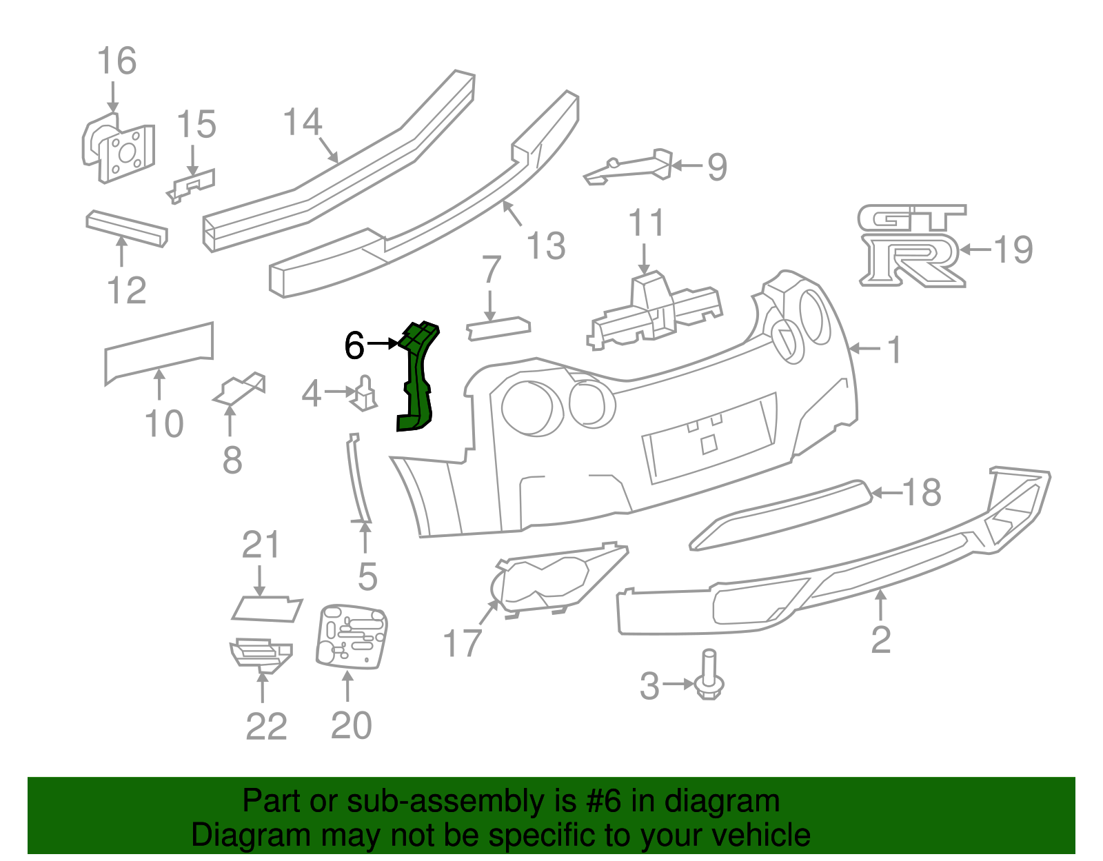 2009-2024 Nissan GT-R Bumper Cover Support Bracket 85226-6HW0A | OEM ...