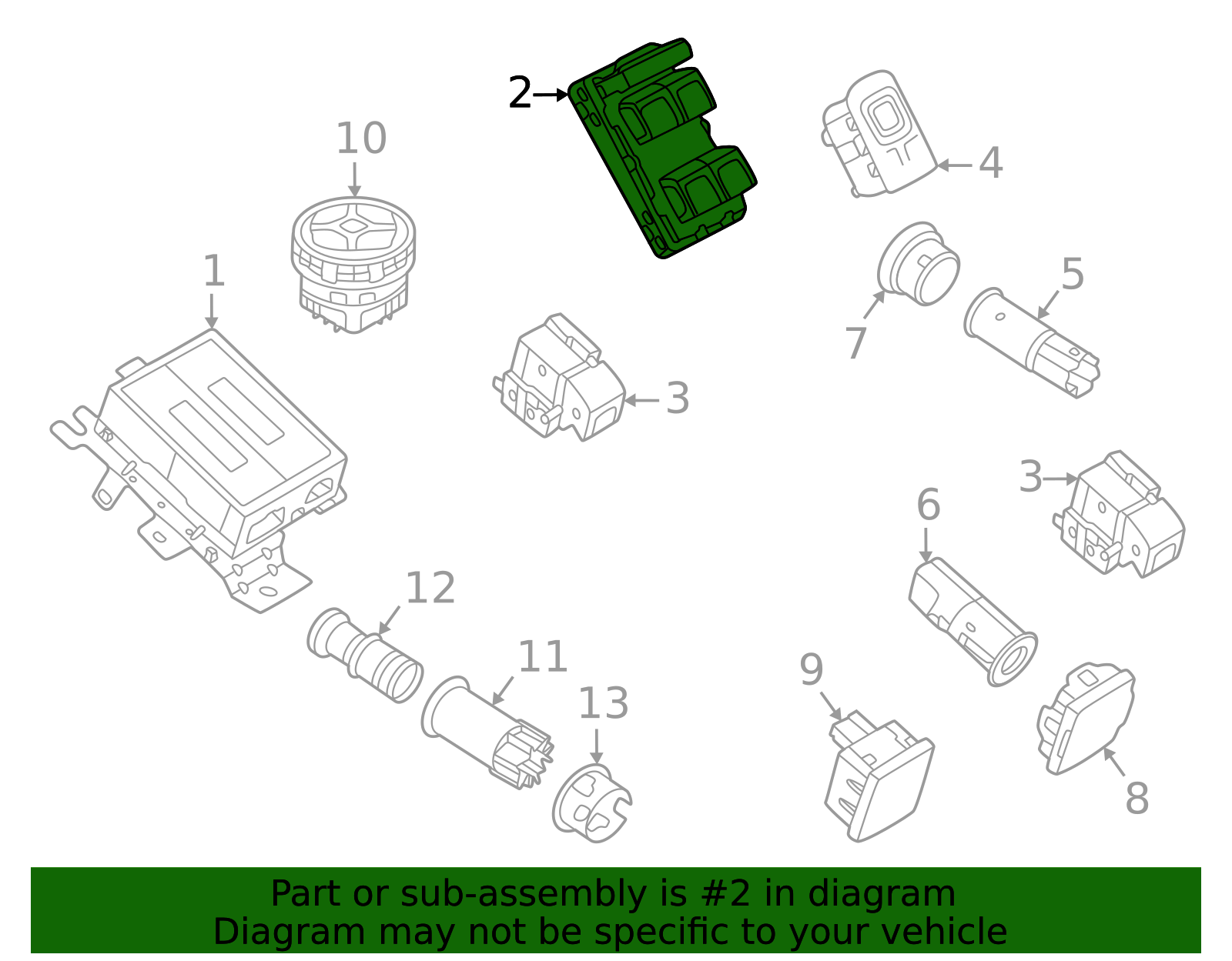 2021-2024 Ford Bronco Window Switch M2DZ-14529-BB | OEM Parts Online