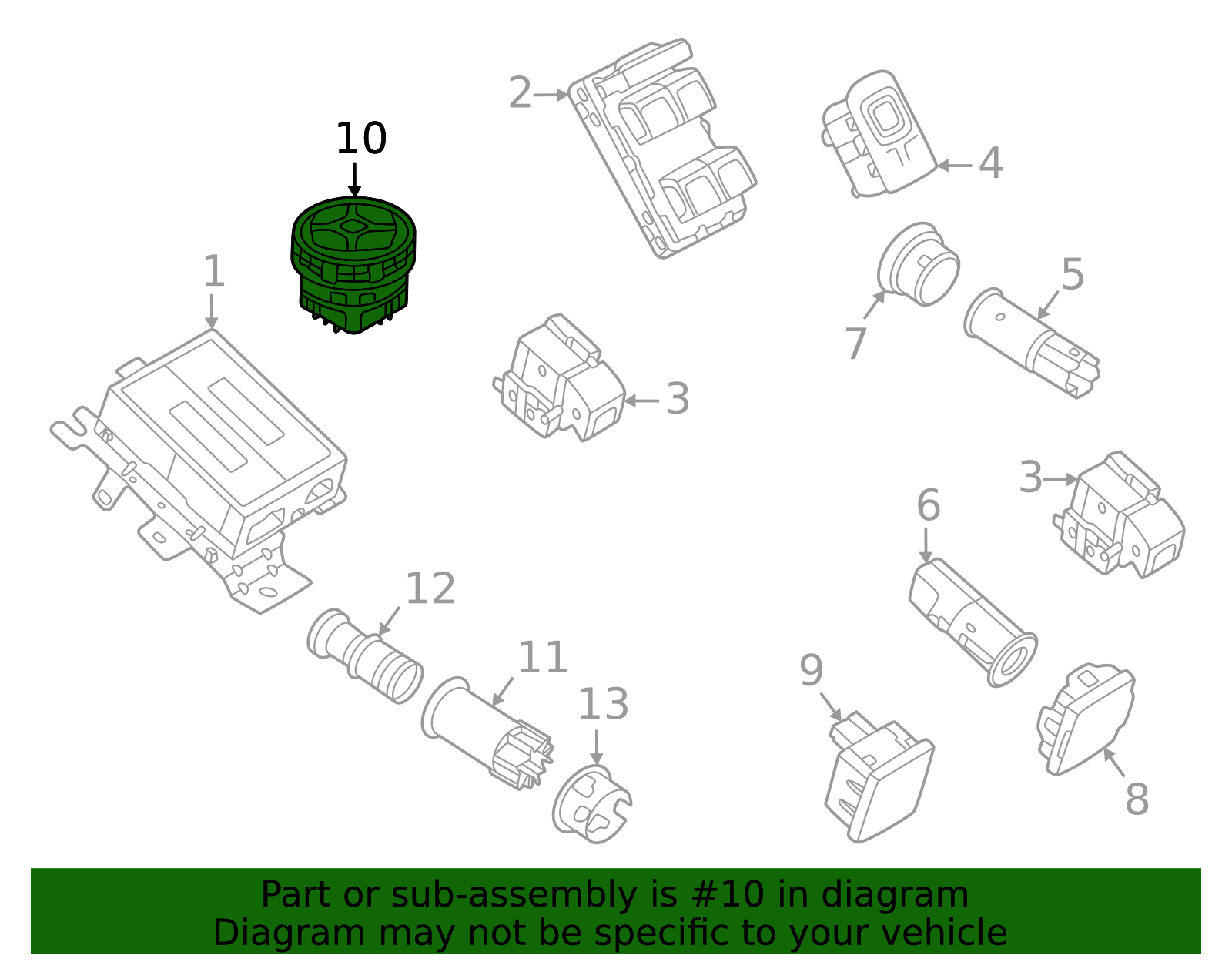 2021-2025 Ford Bronco | Control Switch | M2DZ-14B596-CB | Walls' Ford Parts