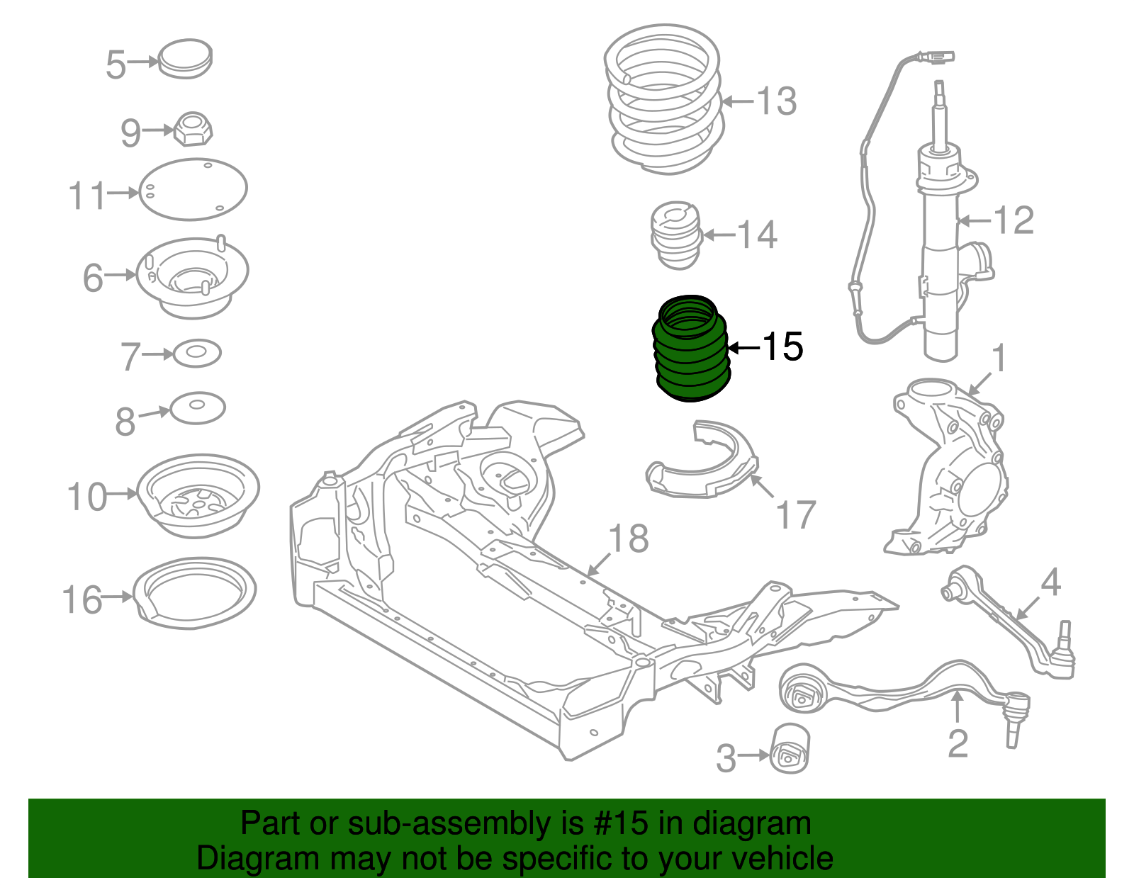 31-33-1-094-749 - 1999-2016 BMW - Strut Dust Shield | BMWPartsHub