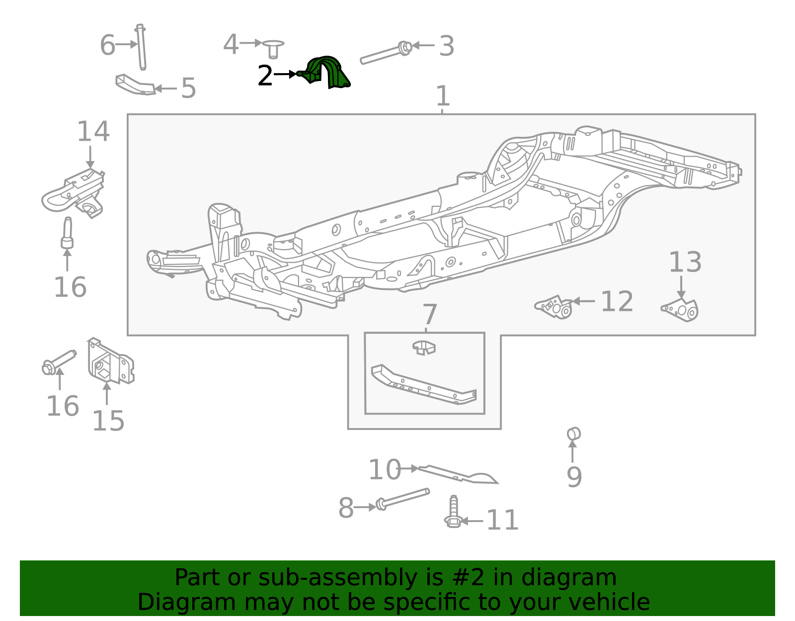 2021-2025 Ford Bronco Cross-Member mb3z5019n | TascaParts.com