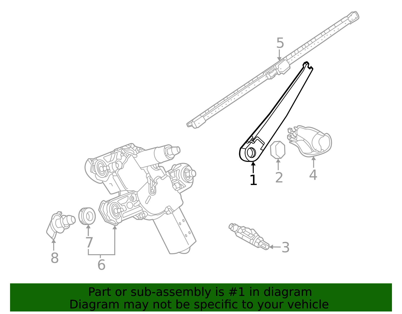 2021-2025 Volkswagen ID.4 Back Glass Wiper Arm 11A-955-707-A-9B9 | OEM ...