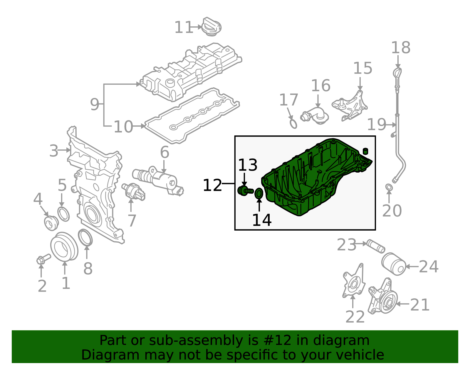 2010-2013 Suzuki Kizashi Oil Pan 11500-85830 | Suzuki Automotive Parts