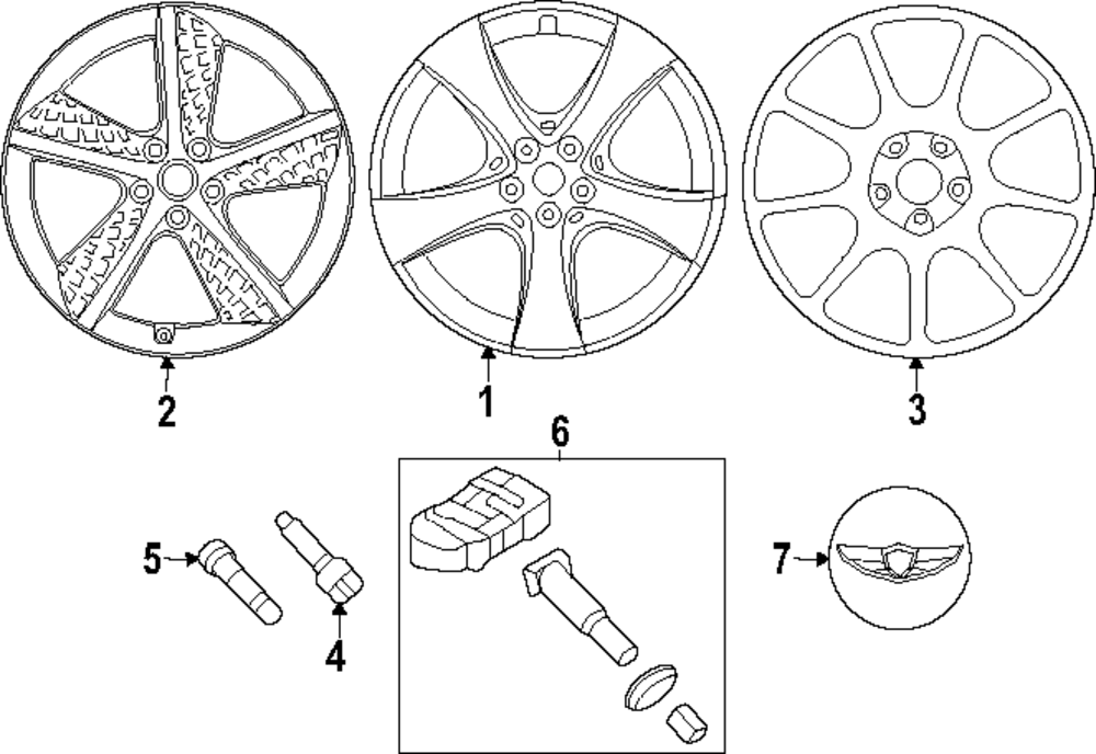 Hyundai - 52910-T1370 - Wheel, Alloy - 2021-2025 Genesis G80 | OEM ...