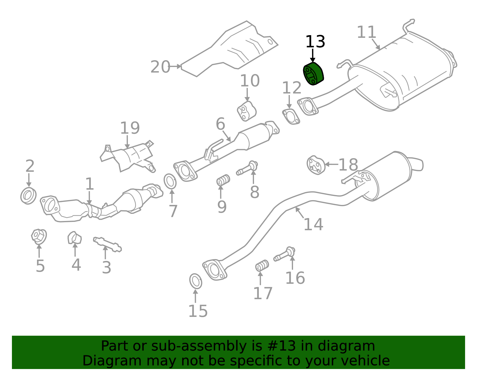 20651-3LM0A - Center Muffler Insulator - 2013-2020 Nissan NV200 ...