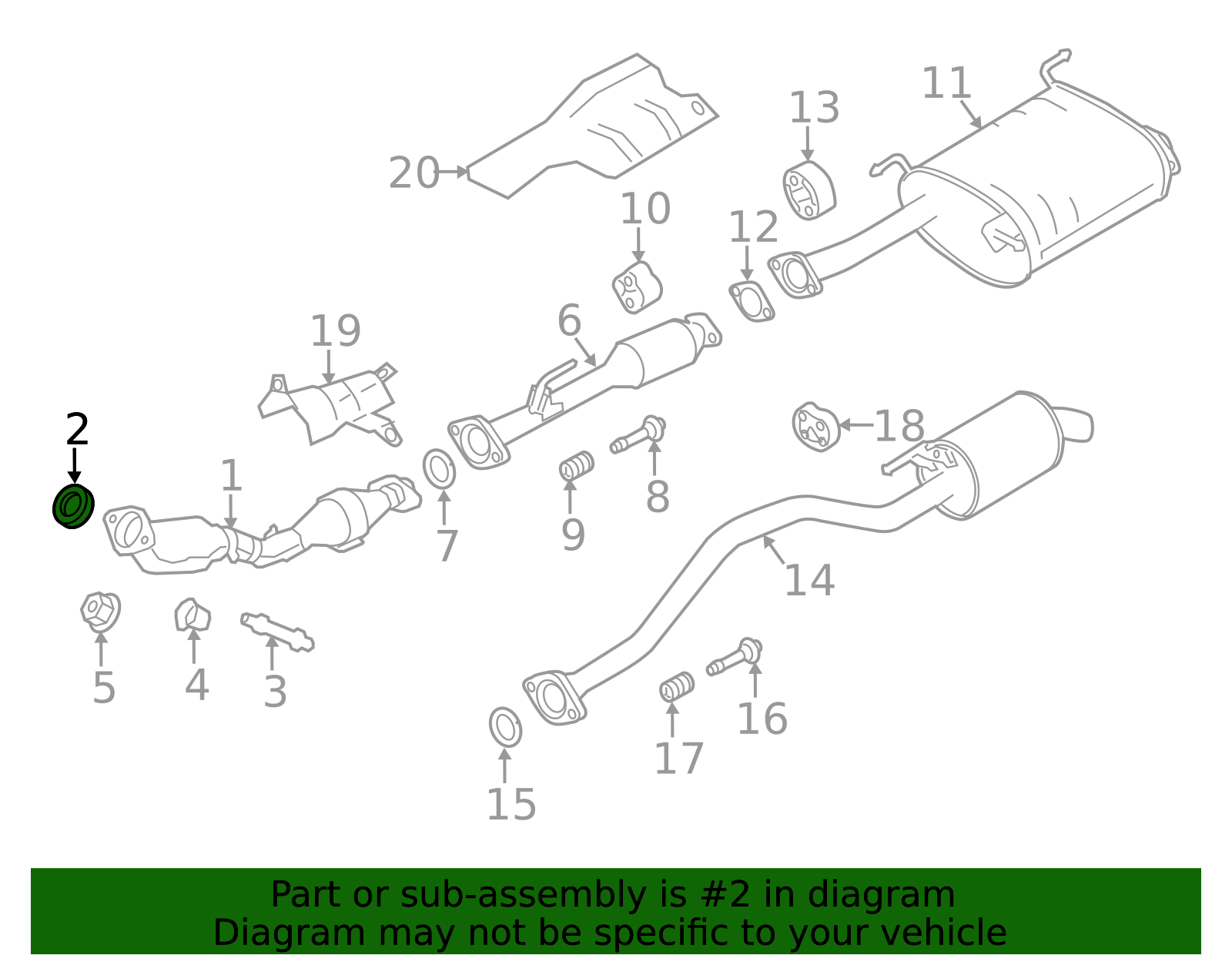 2015-2021 Nissan Exhaust Pipe To Manifold Gasket 20695-1KT0A | My ...