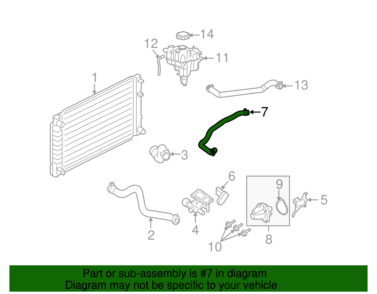 2009-2012 Ford By-Pass Hose 9E5Z-8597-A | Miracle Ford Parts