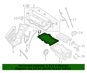2000-2004 Mazda | Engine Oil Pan Gasket | AJ03-10-431 | Mazda Online Parts