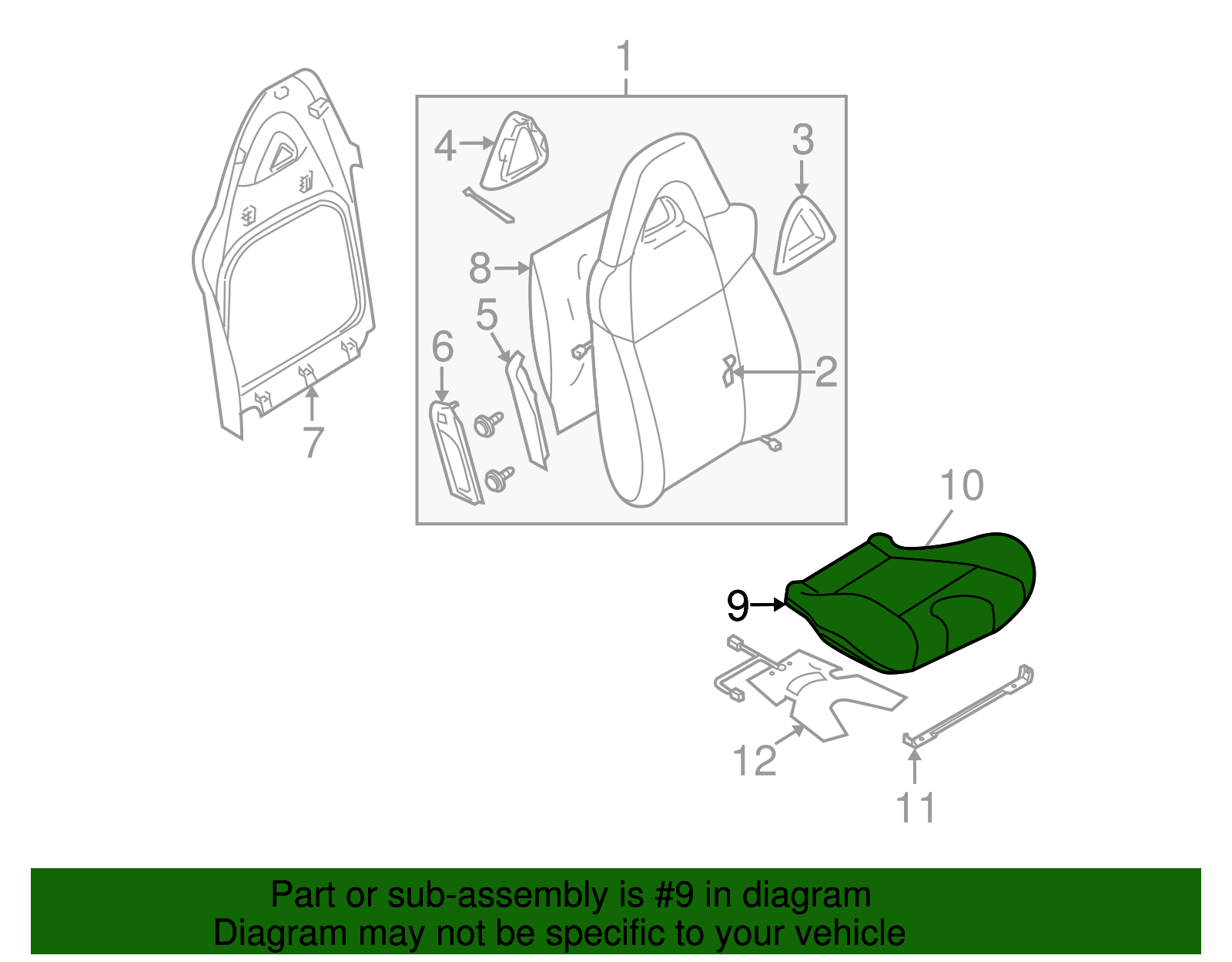 F190-88-160A-02 - Seat Cushion - 2010 Mazda RX-8 | Mazda OEM Parts Outlet