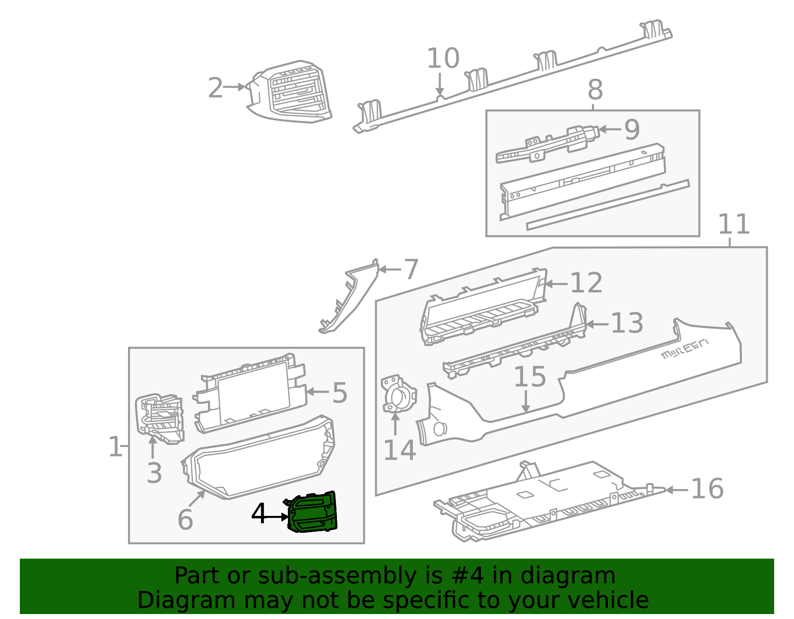 2022-2025 Toyota Air Vent Cover 55662-0C070 | Toyota Parts Center