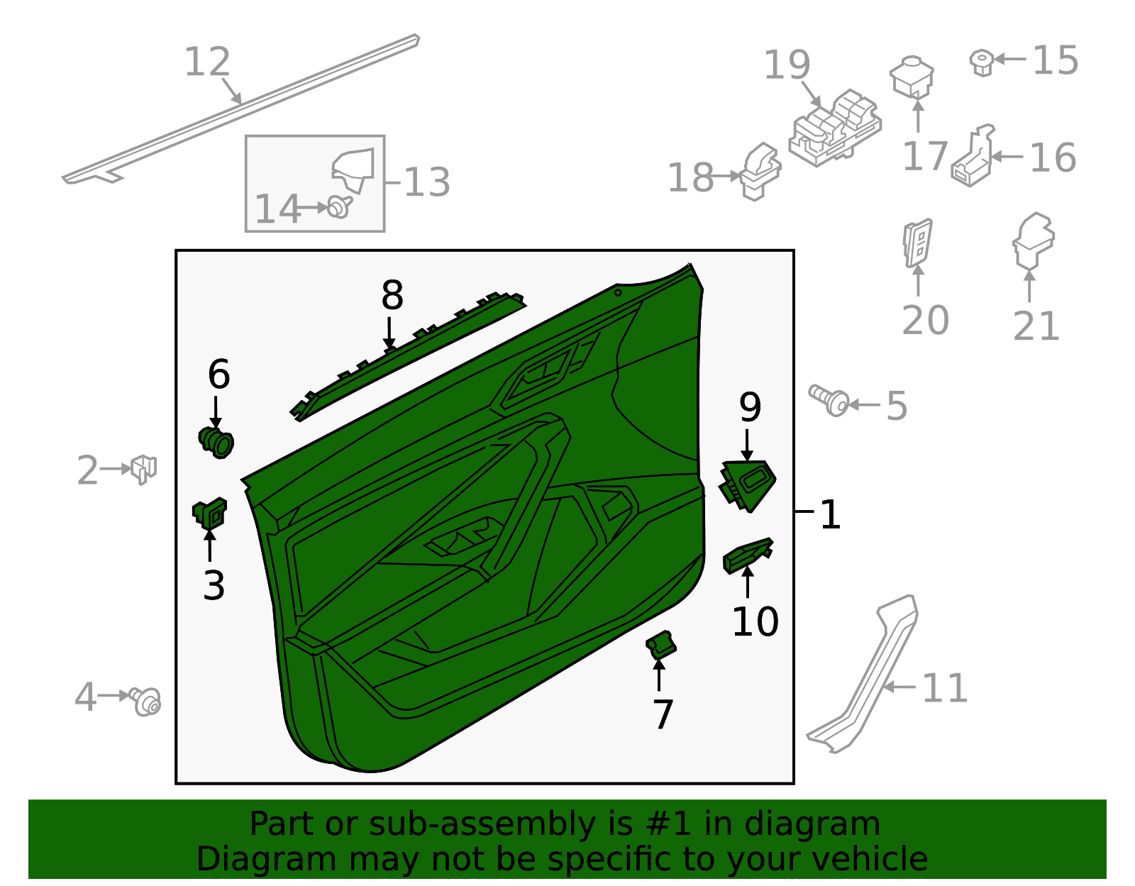 2019-2021 Volkswagen Jetta Door Trim Panel 17B-867-012-Q-RRX ...