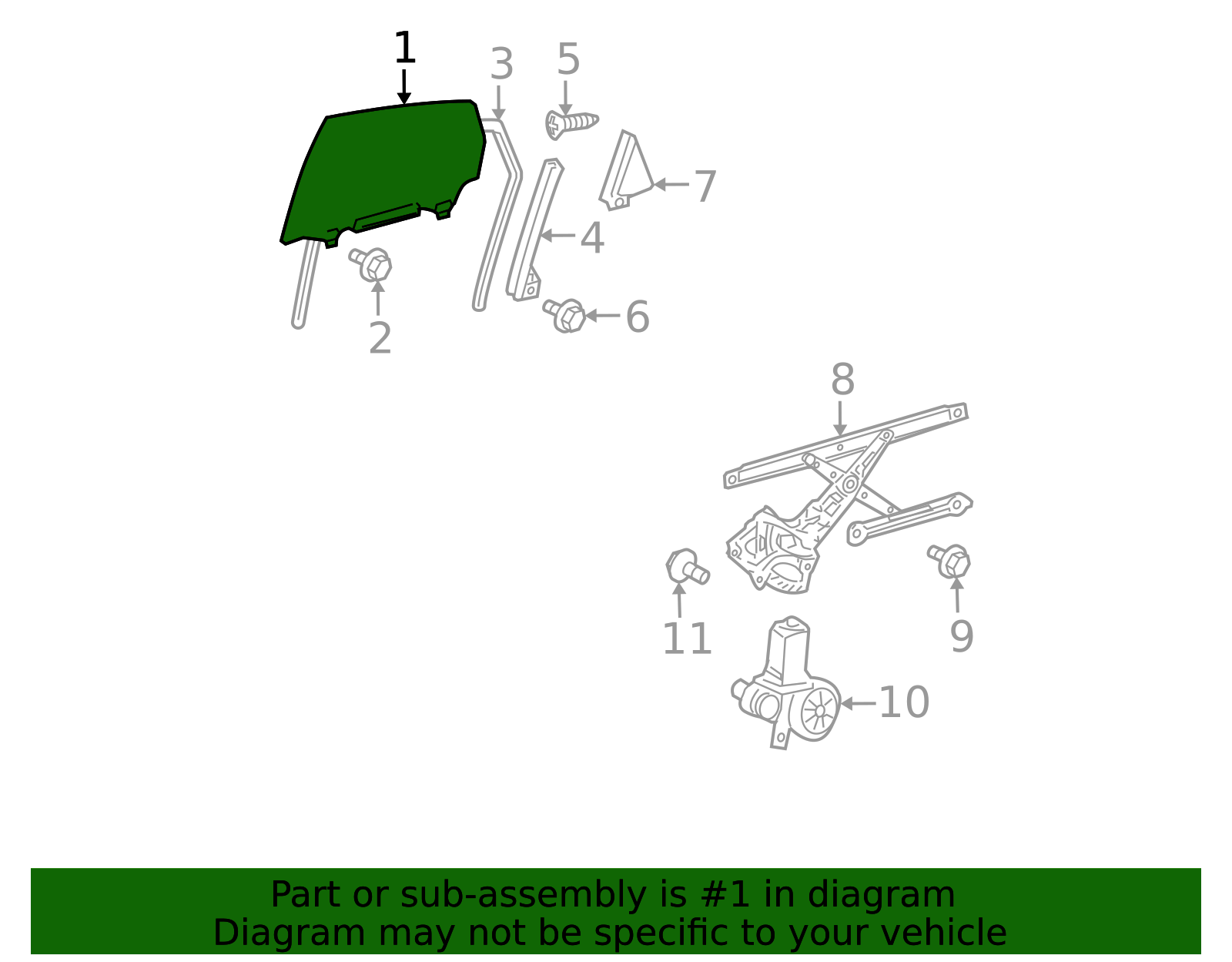 2010-2015 Toyota 2010-2015 Toyota - Door Glass 68104-47051 | Sparks Parts