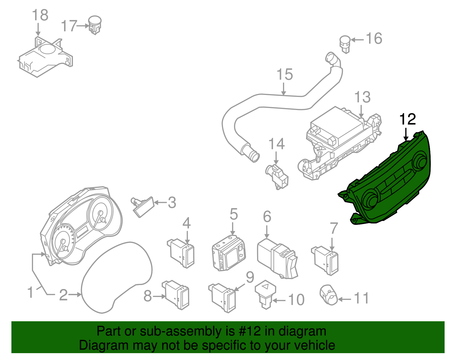 2015-2019 Nissan Sentra Heater Control 27500-4AT4A | Nissan Parts Central