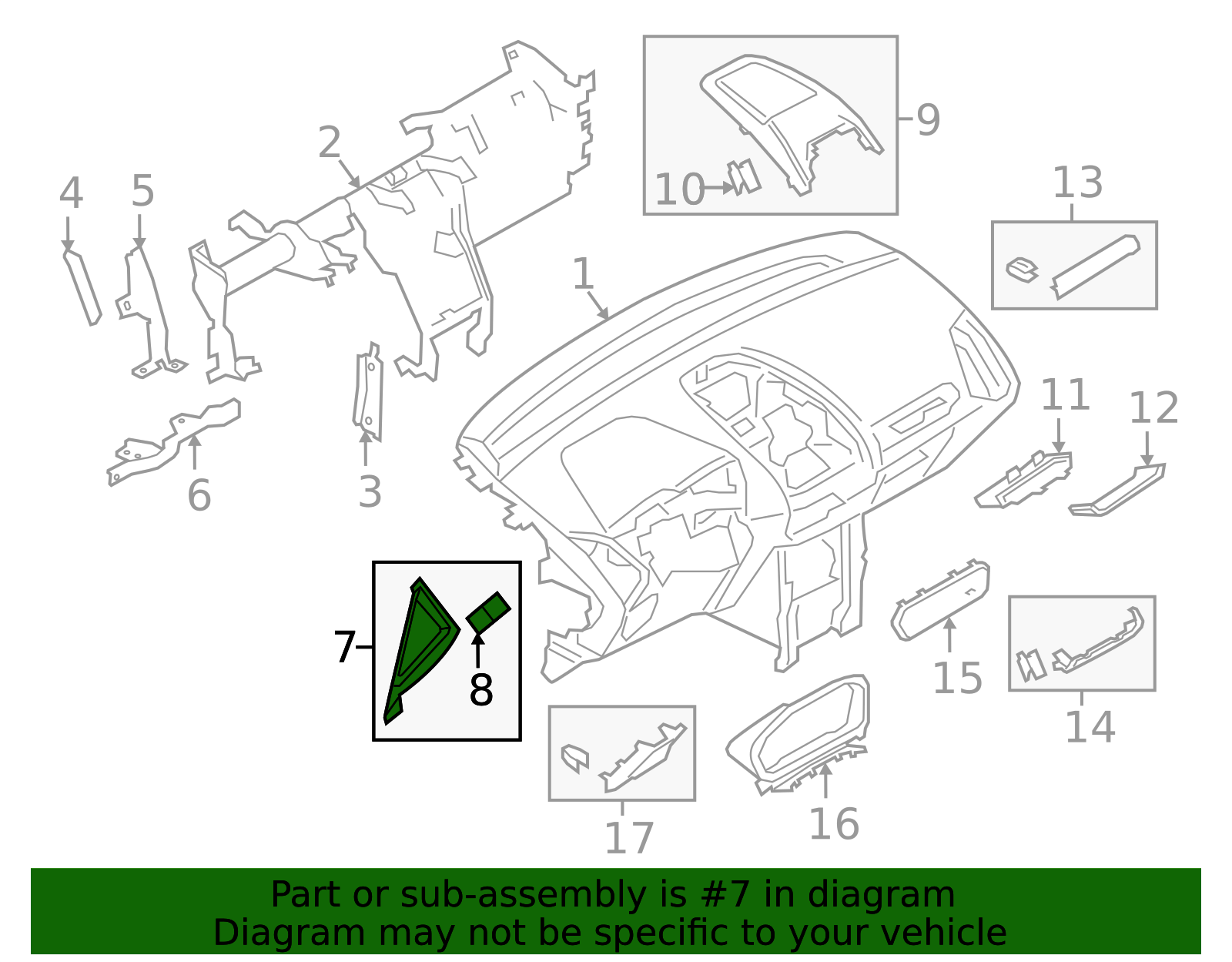 Ford Instrument Panel Side Cover - Interior Trim Closure - Part #GN1Z ...