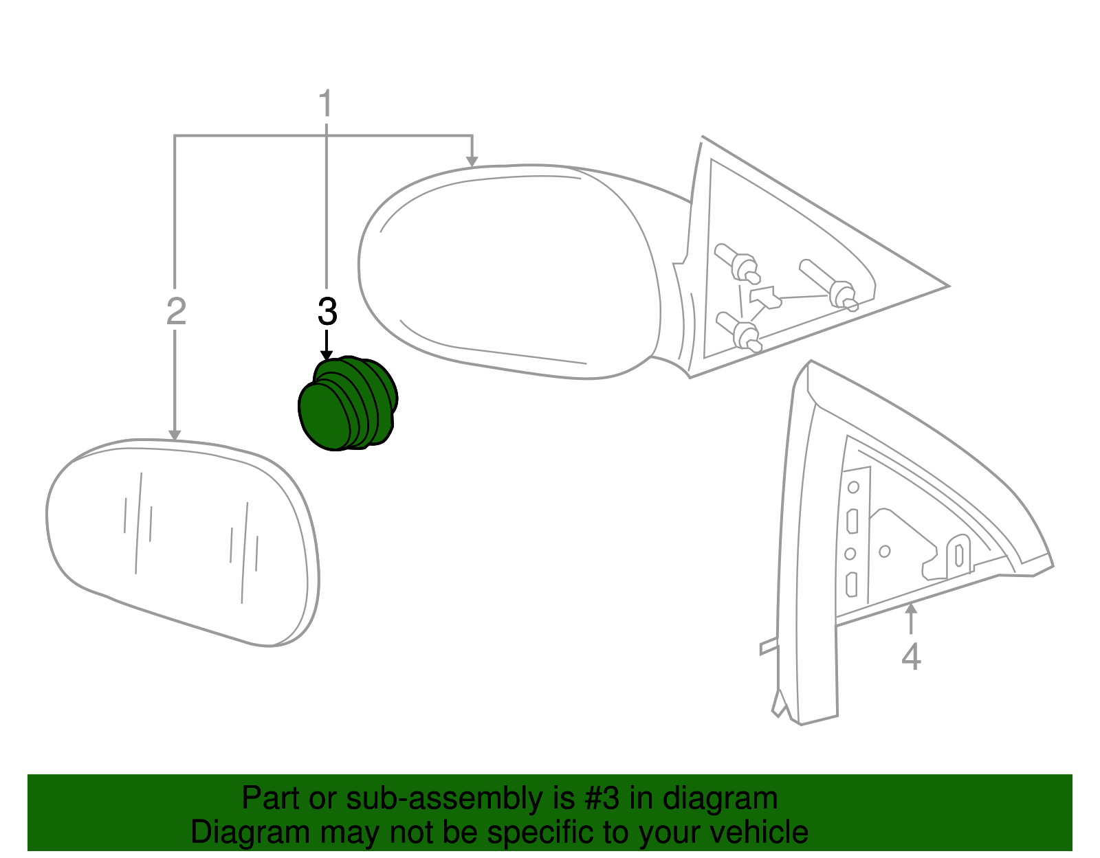 6U5Z-17D696-C - Door Mirror Drive Motor - 2003-2025 Ford | Lasco Auto Parts