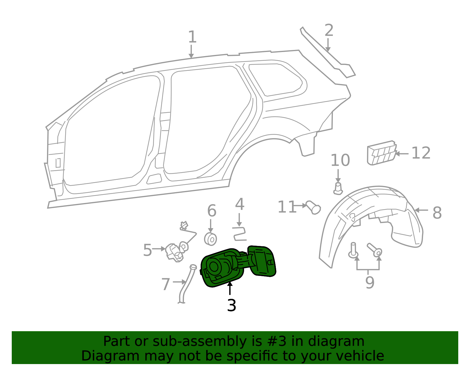 Fuel Filler Door 1K9-809-857-B-GRU | VW Direct Auto Parts