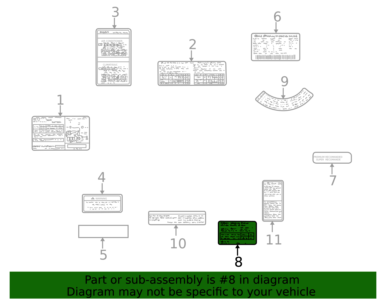 GD7A-69-014 - Tire Info Label 1998-2001 Mazda 626 | Florida Mazda Parts
