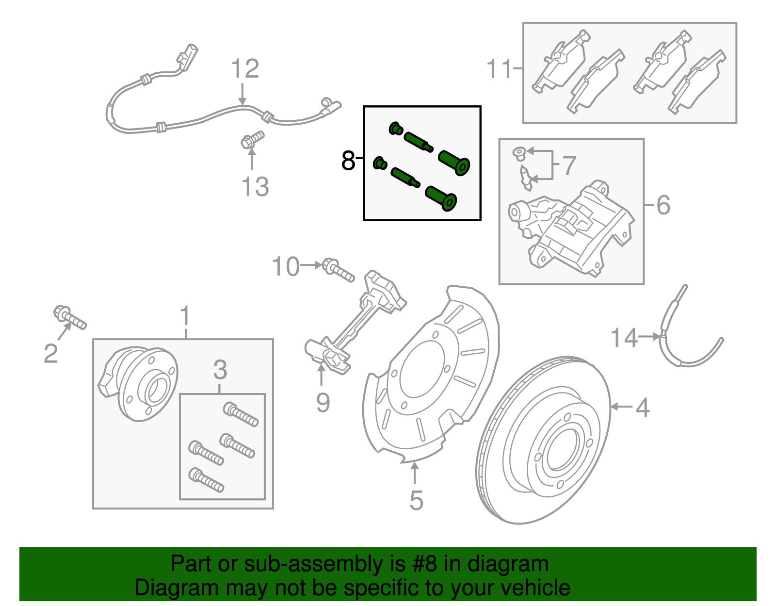 BV6Z-2C150-B - Caliper Retainer Kit 2018-2022 Ford EcoSport | Big 3 Auto Parts