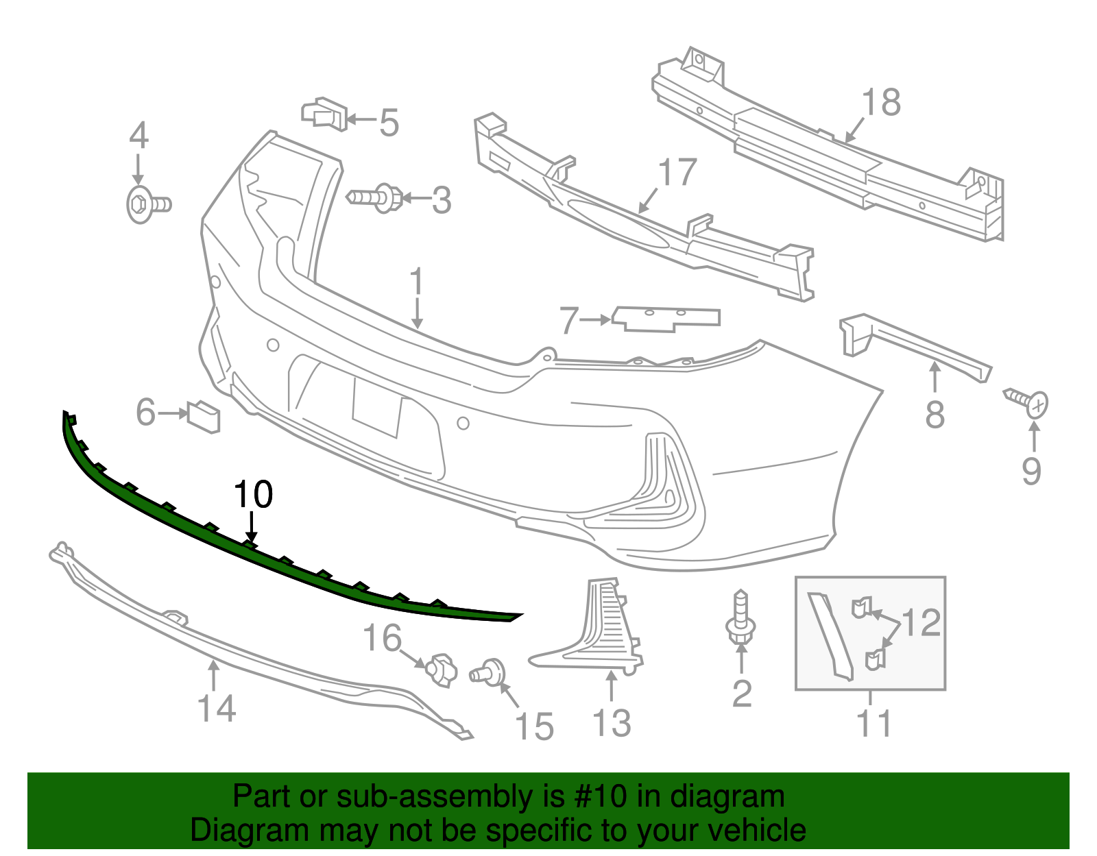 71503-T3L-A51 - Molding Rear Bumper - 2016 2017 Honda Accord | Honda ...