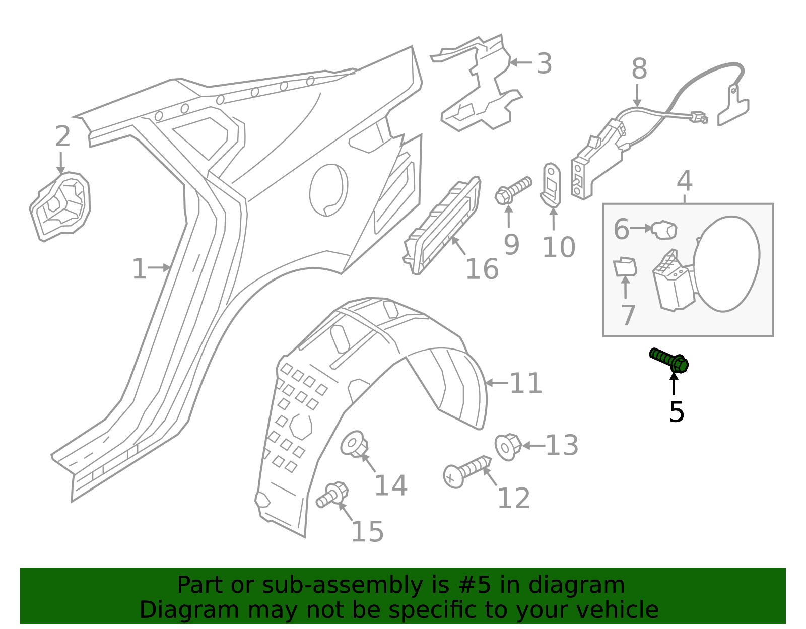 11400-06166B - Fuel Door Bolt 2019-2020 Kia Optima | Kia.Parts Store