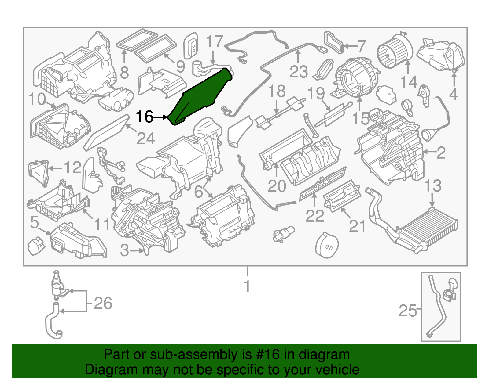2009-2017 Nissan Evaporator Core 27280-1FC2C | Bill Kay Nissan Parts