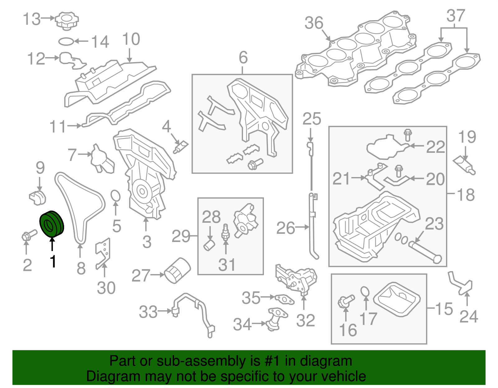 2021-2024 Nissan GT-R Crankshaft Pulley 12303-6HV0A | Nissan Parts Central