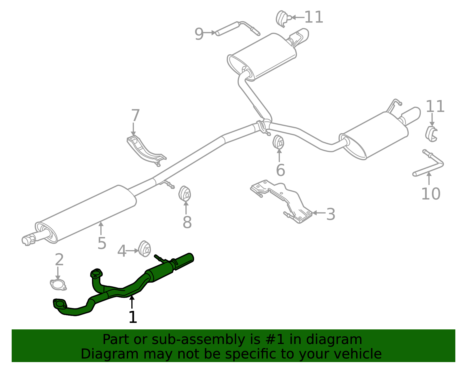 2013-2019 Ford Flex Exhaust Crossover Pipe DA8Z-5G274-B | Ford OEM ...