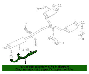 DA8Z-5G274-B - Exhaust Crossover Pipe 2013-2019 Ford Flex | Online Ford ...