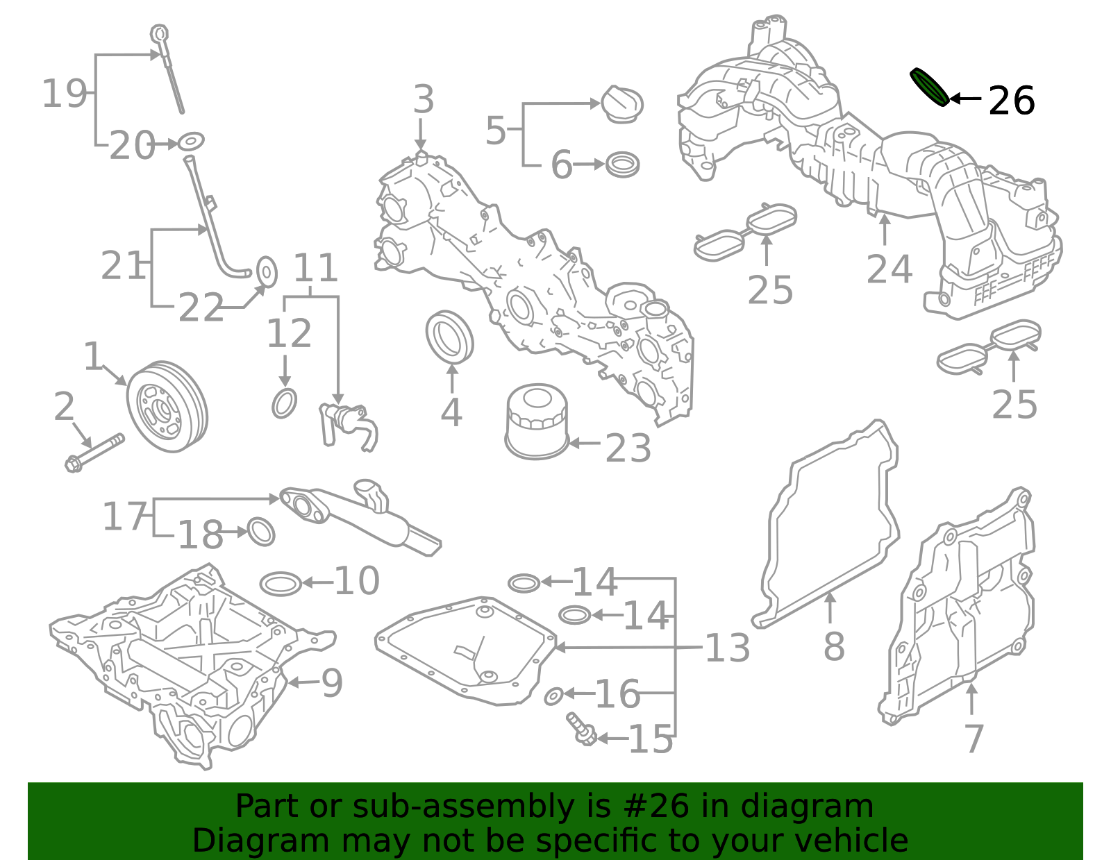 2019-2025 Subaru Fuel Injection Throttle Body Mounting Gasket ...