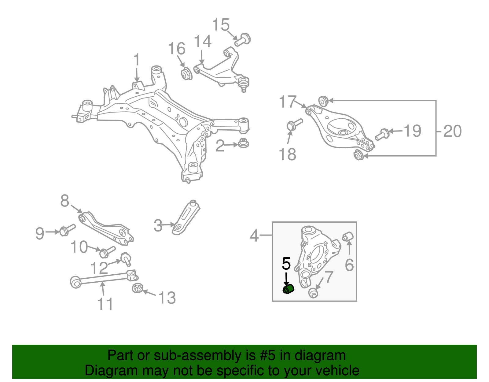 2003-2017 Nissan Knuckle Assembly Front Bushing 55152-CA000 | OEM Parts ...