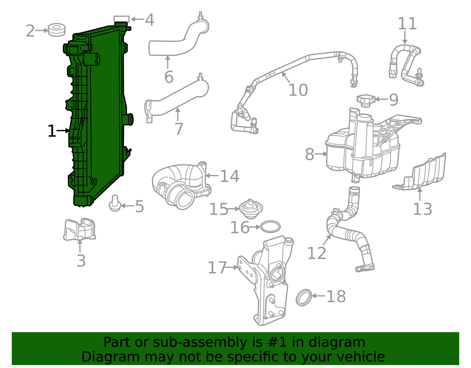 2013-2018 Ram Engine Cooling Radiator 52014738AA | Mopar Parts Canada
