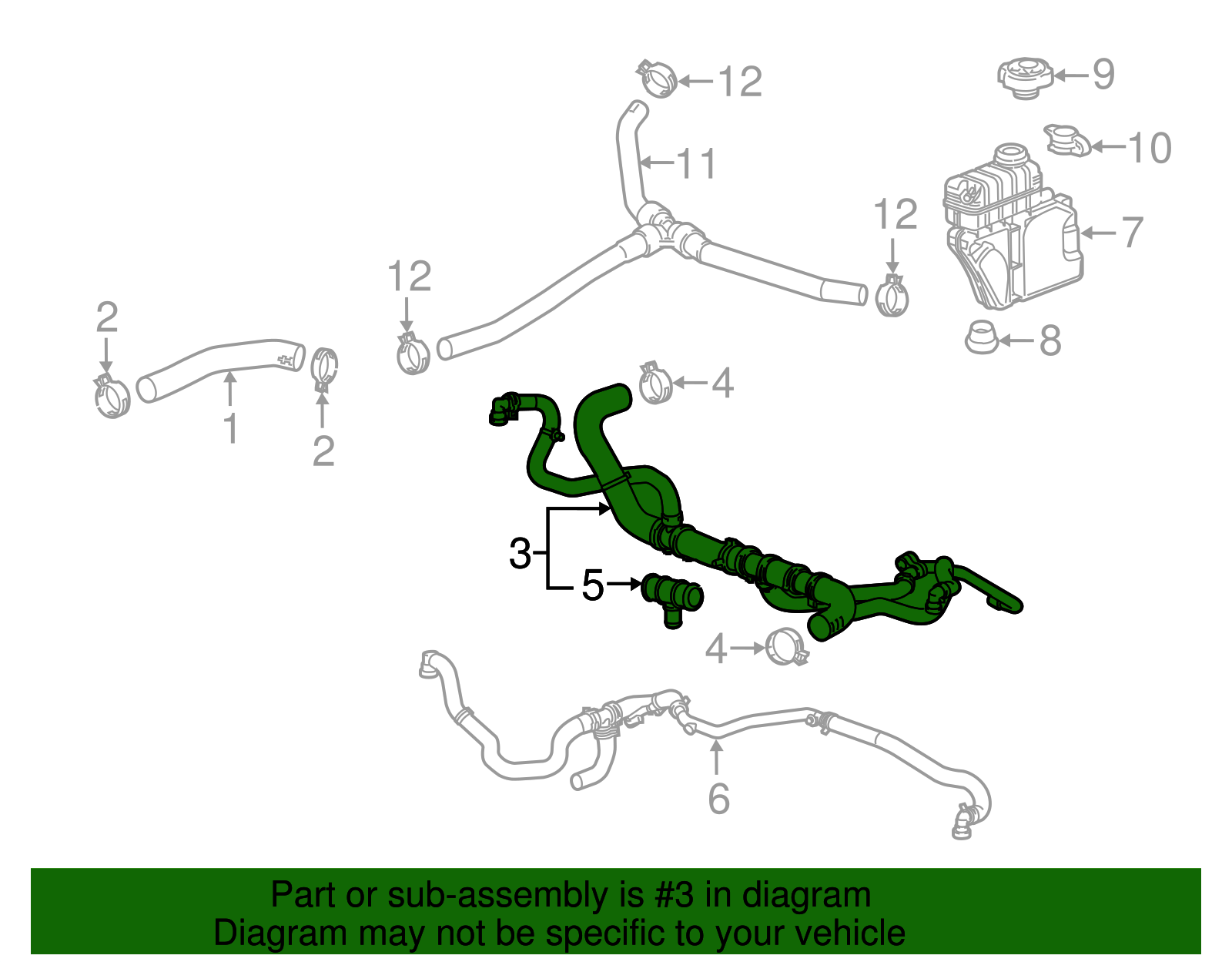 2016-2024 Chevrolet Camaro Radiator Outlet Hose 84134905 | Applegate ...