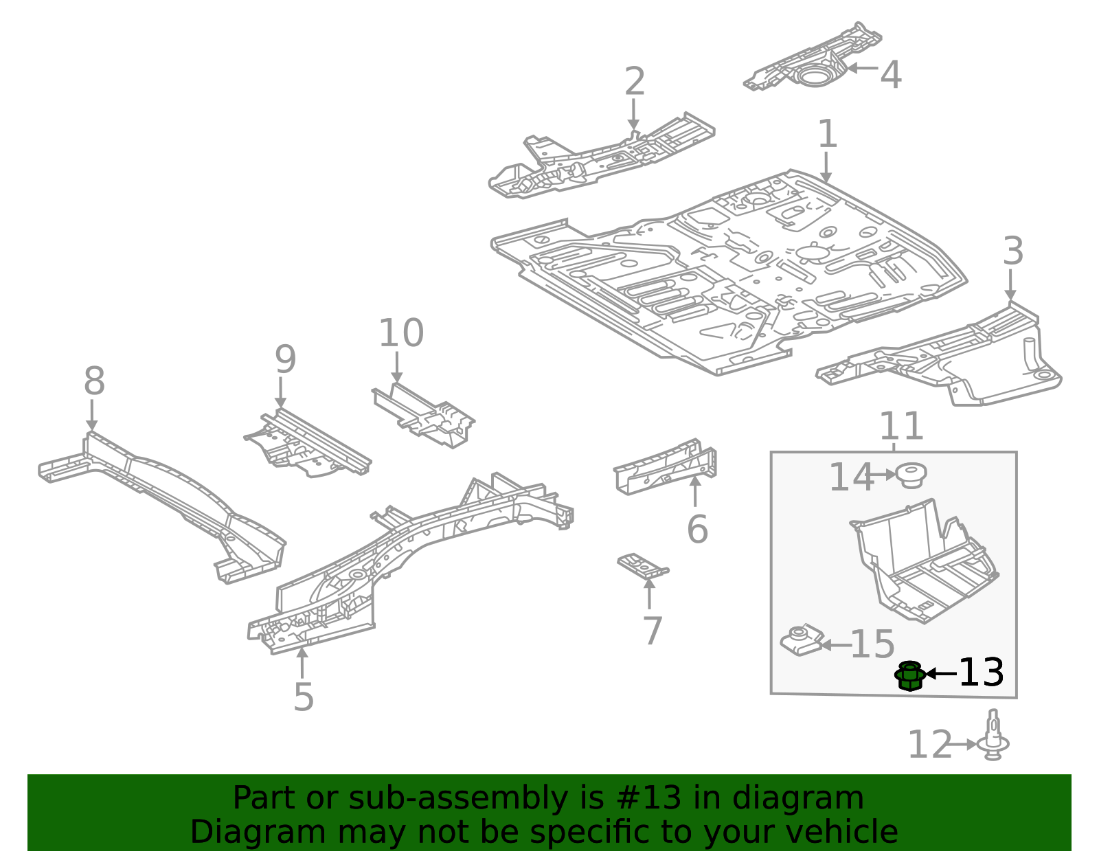 90467-14053 - Floor Pan Splash Shield Clip - OEM Genuine Toyota Parts